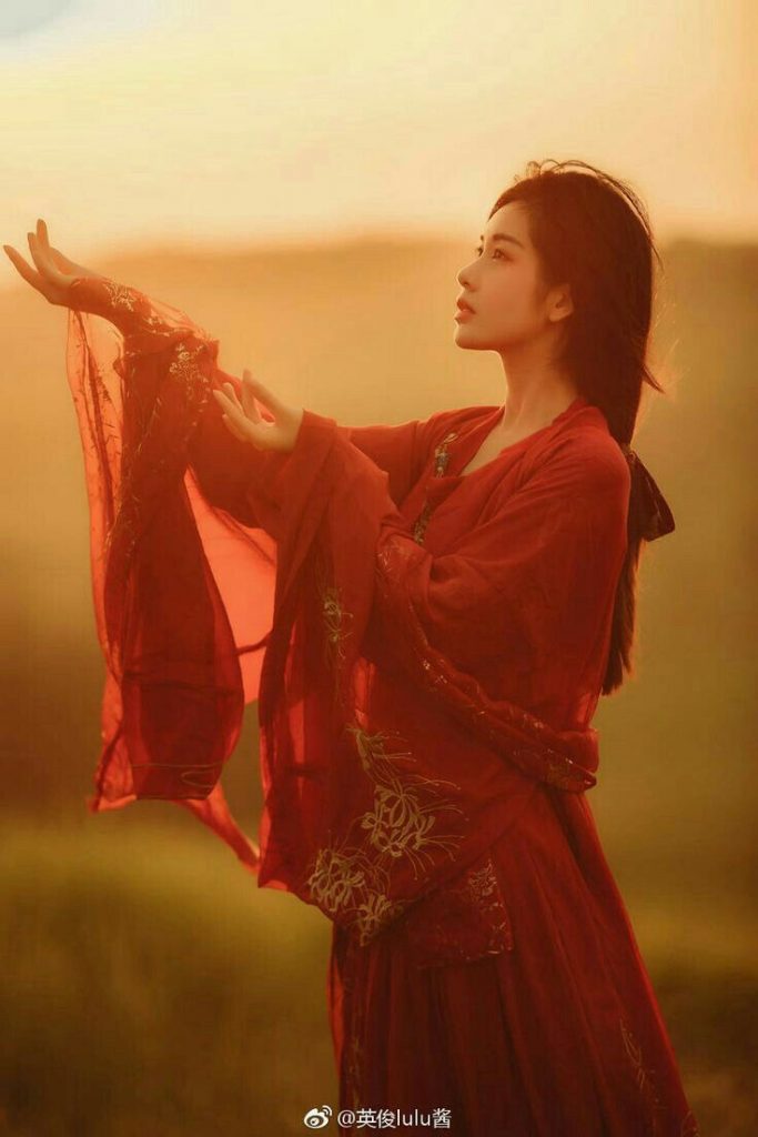 Asian Inspired Chinese Mandarin Red Dresses Associated with Happiness